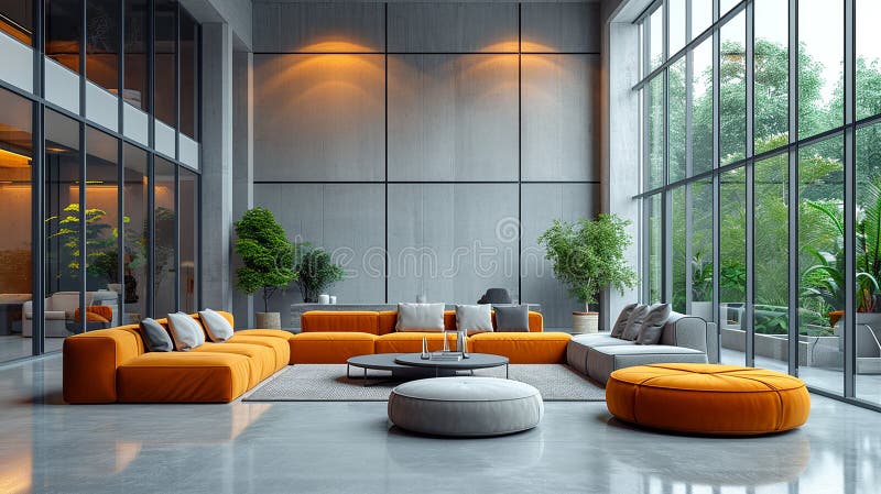 Chic Modern Office Workplace Stock Illustration - Illustration of ...