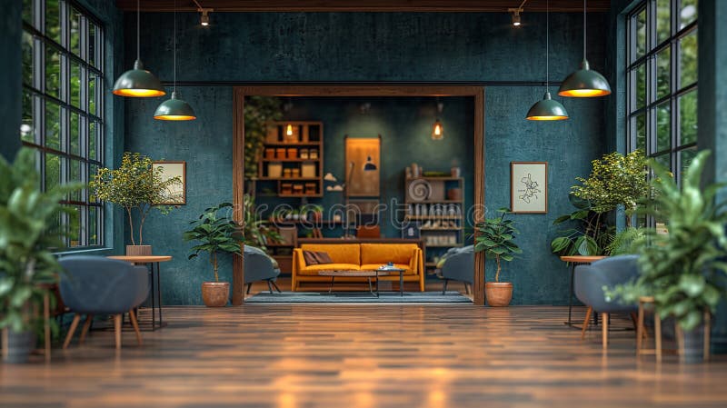 Chic Modern Office Workplace Stock Image - Image of innovative, chic ...