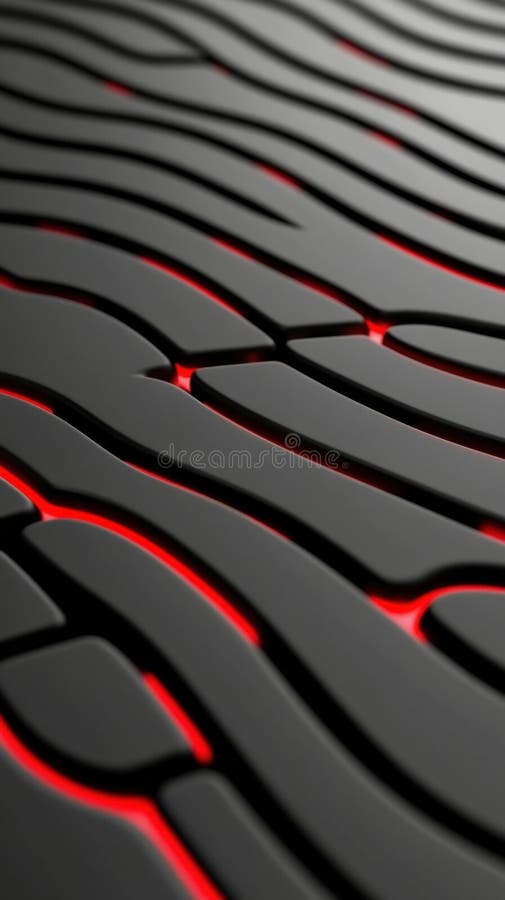 Abstract Black Surface with Glowing Red Lines Creates a Futuristic ...