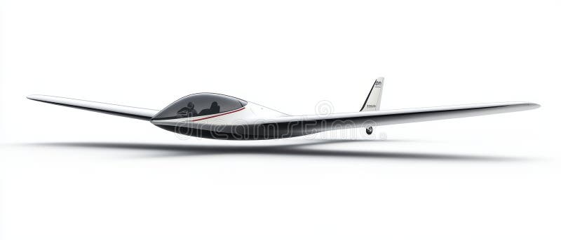 Sleek Modern Glider Aircraft in Minimalist Design on White Background ...