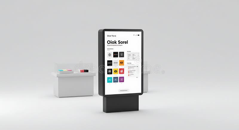 AI-Generated Kiosk Mockup stock illustration. Illustration of user ...