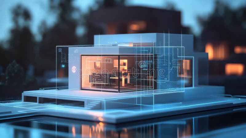 Smart Home System with Gesture Control Interface Stock Illustration ...