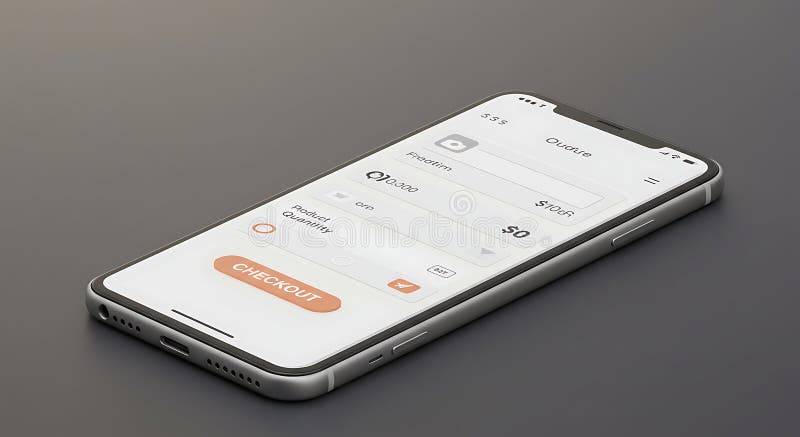 Mobile Checkout Interface stock photo. Image of label - 385141286