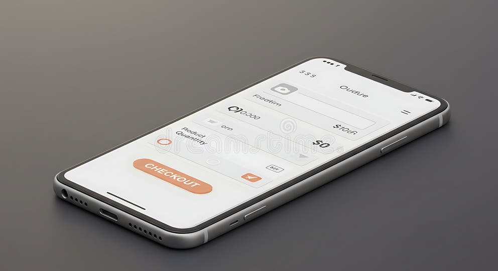 Mobile Checkout Interface stock photo. Image of label - 385141286