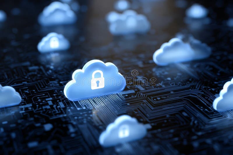 Cloud-Based Digital Asset Protection Platform Stock Illustration - Illustration of data ...