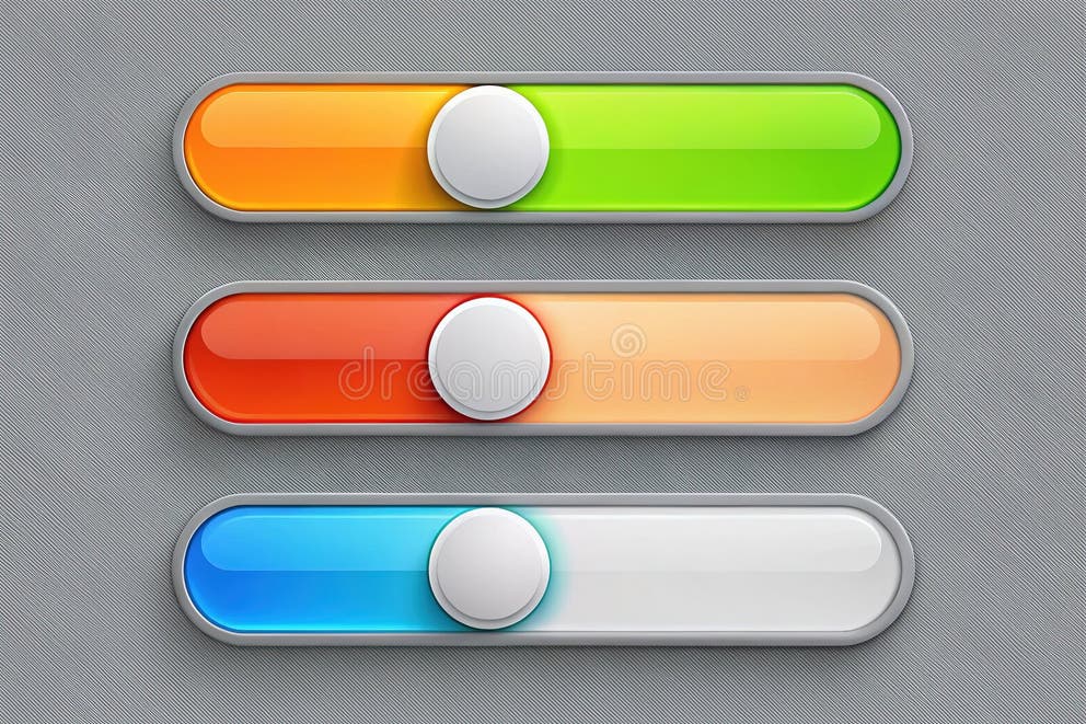 Clean and Minimalist OnOff Toggle Sliders Modern User Interface Design ...