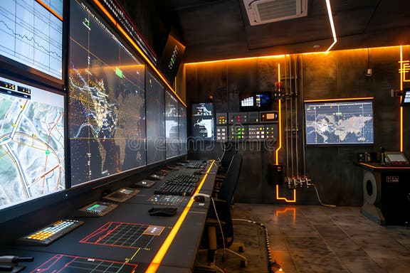 Advanced Monitoring and Control System in a Futuristic Command Center ...