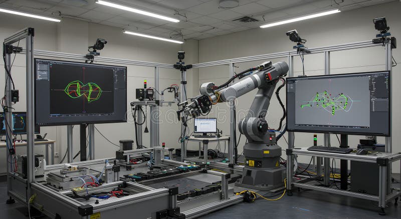 AI-Powered Robotics System stock illustration. Illustration of computer ...