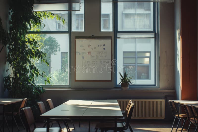 Bright Study Room in Dormitory Stock Illustration - Illustration of ...