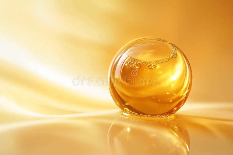 Golden Sphere Filled with Liquid Light and Bubbles a Luxurious Feeling ...