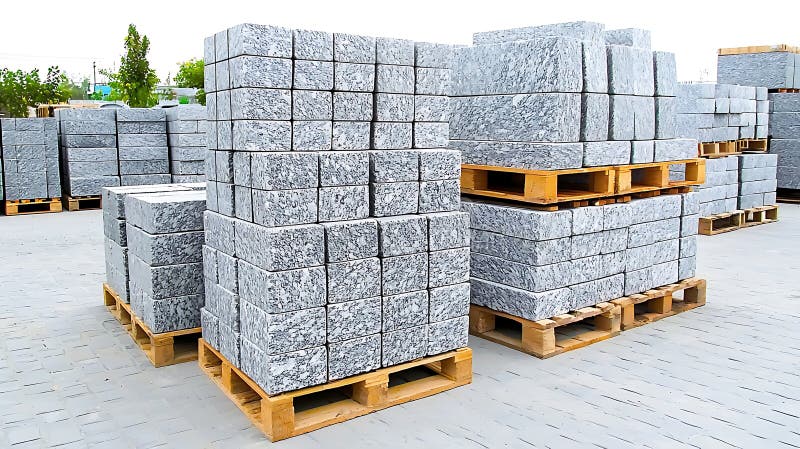 Stack of Polished Granite Paving Slabs Stock Illustration ...