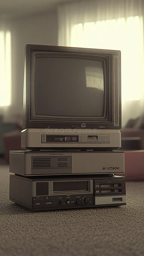 Vintage Electronics Stack on Carpet - Generated Using Ai Stock ...