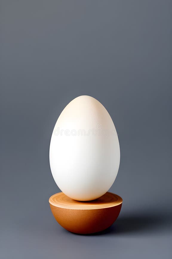 A Standing Egg on a Grey Background Generated by Ai Stock Illustration - Illustration of ceramic ...