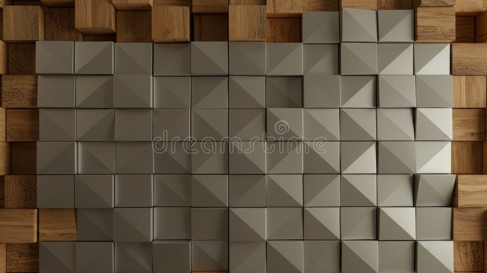 3D Geometric Wall Panel Design Stock Illustration - Illustration of ...