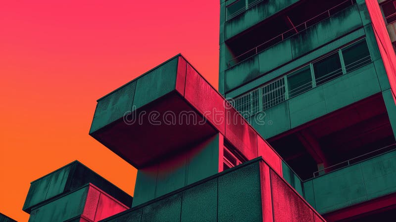 Neo-brutalist Architecture Geometric Structures Stark Contrasts ...