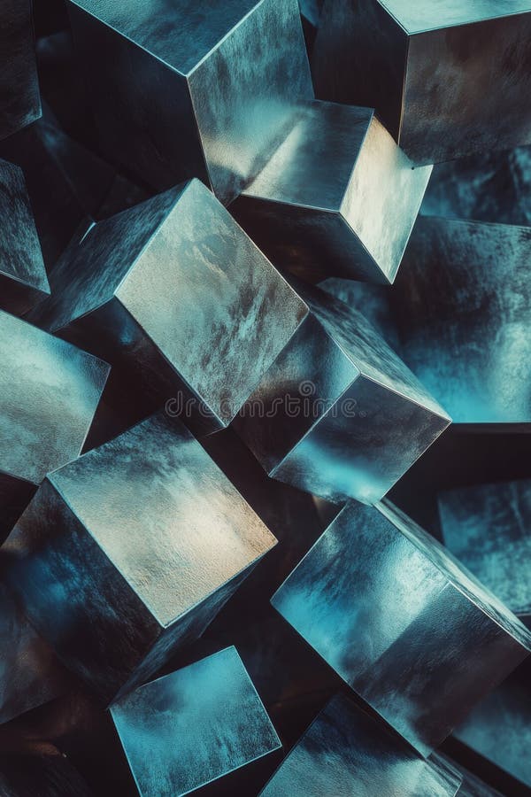 Futuristic Geometric Design with Cubes Stock Illustration ...