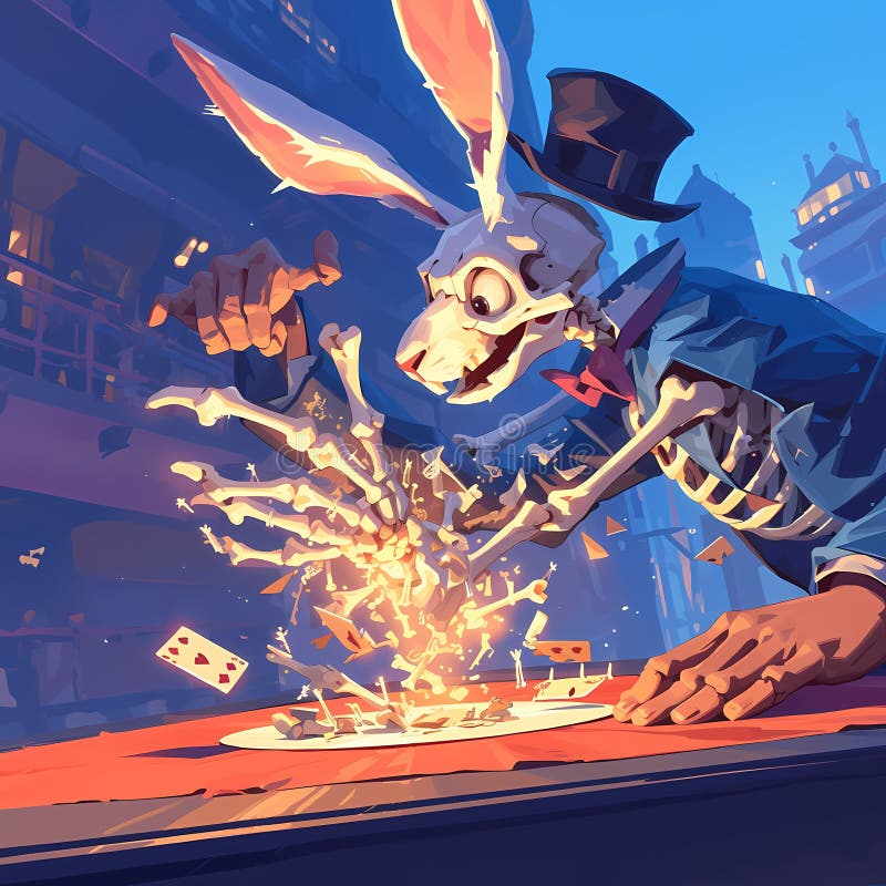 Mysterious Skull Rabbit Illustration Stock Illustration - Illustration ...