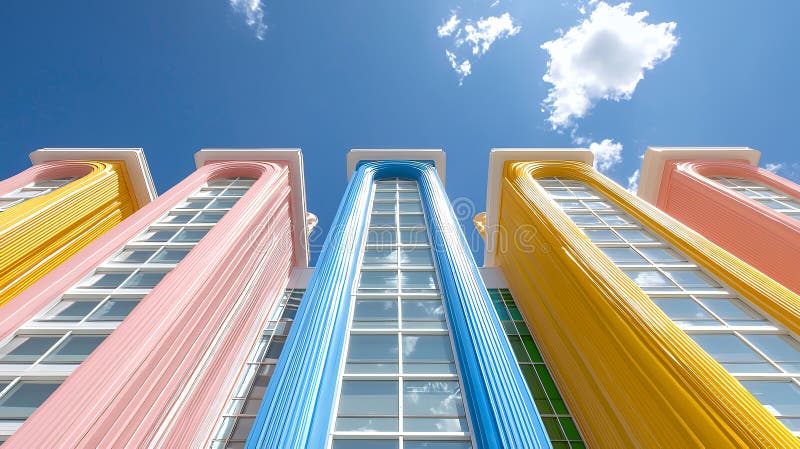 Colorful Multi Colored Buildings Architecture Design Stock Illustration ...