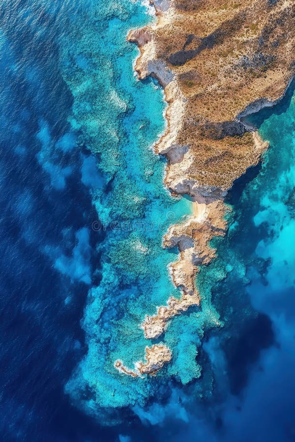 Stunning Coastal Cliff Landscape with Vibrant Blue Ocean View Stock ...