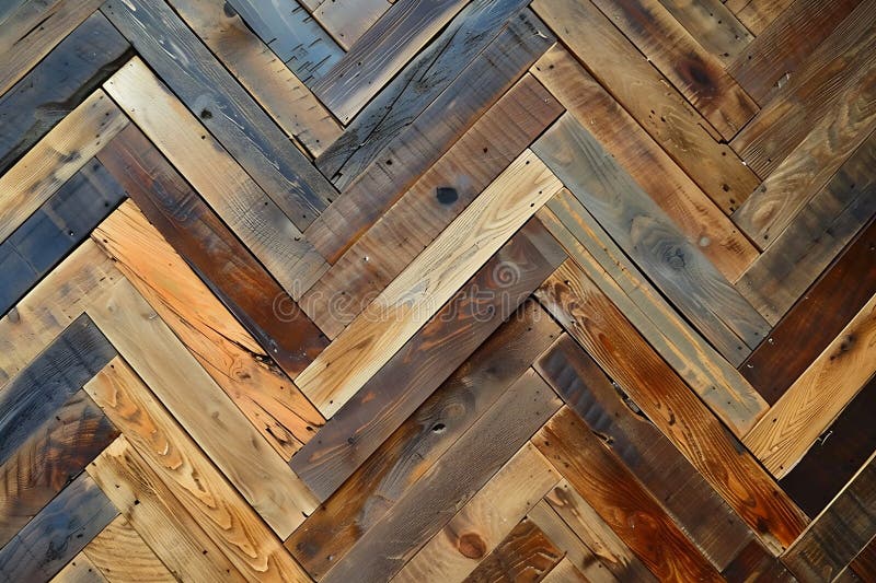 Rustic Reclaimed Wood Herringbone Pattern Wall Stock Illustration ...