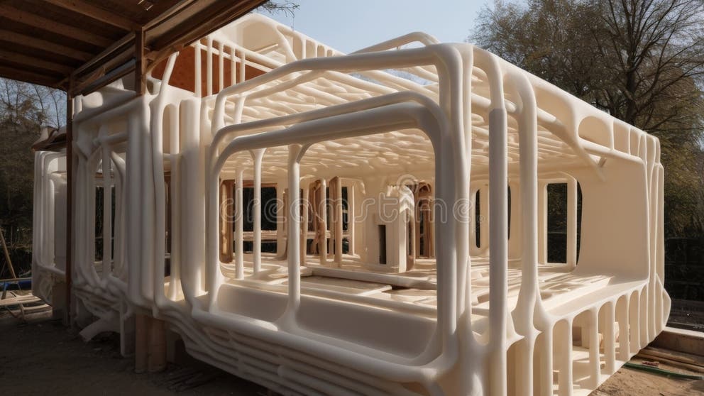 Innovative 3D Printed House Design Stock Image - Image of digital ...