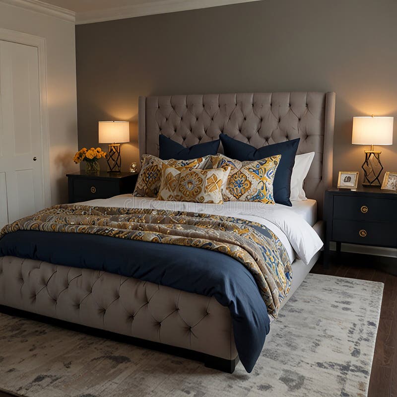 Modern Innovative and Beautiful Bed Designs Stock Illustration ...