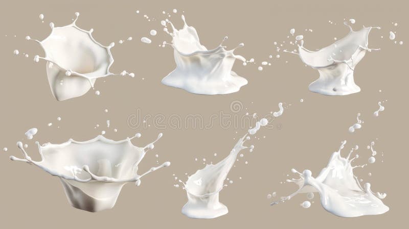 Milk Splash Collection Dynamic Liquid Shapes Stock Photos - Free ...