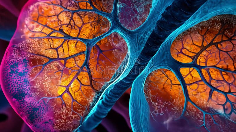 Exploring the Intricate Details of Human Lungs. the Colorful Textures ...