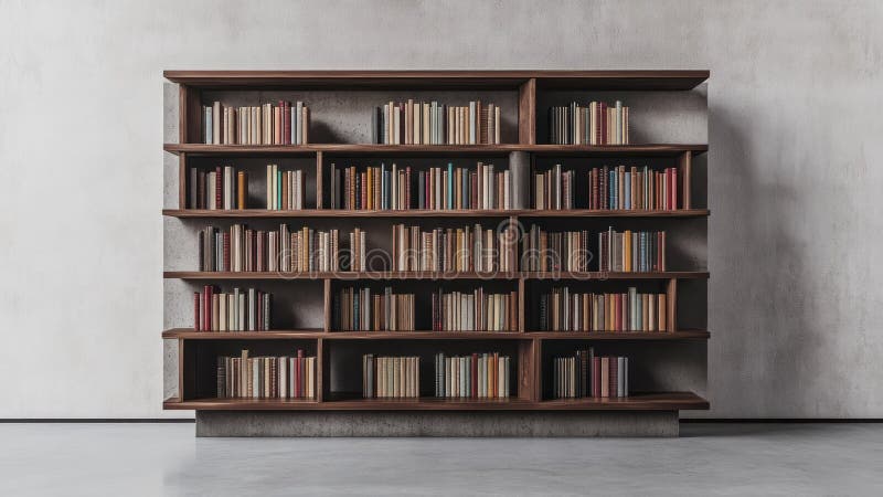 Modern Library Bookshelf stock illustration. Illustration of ...