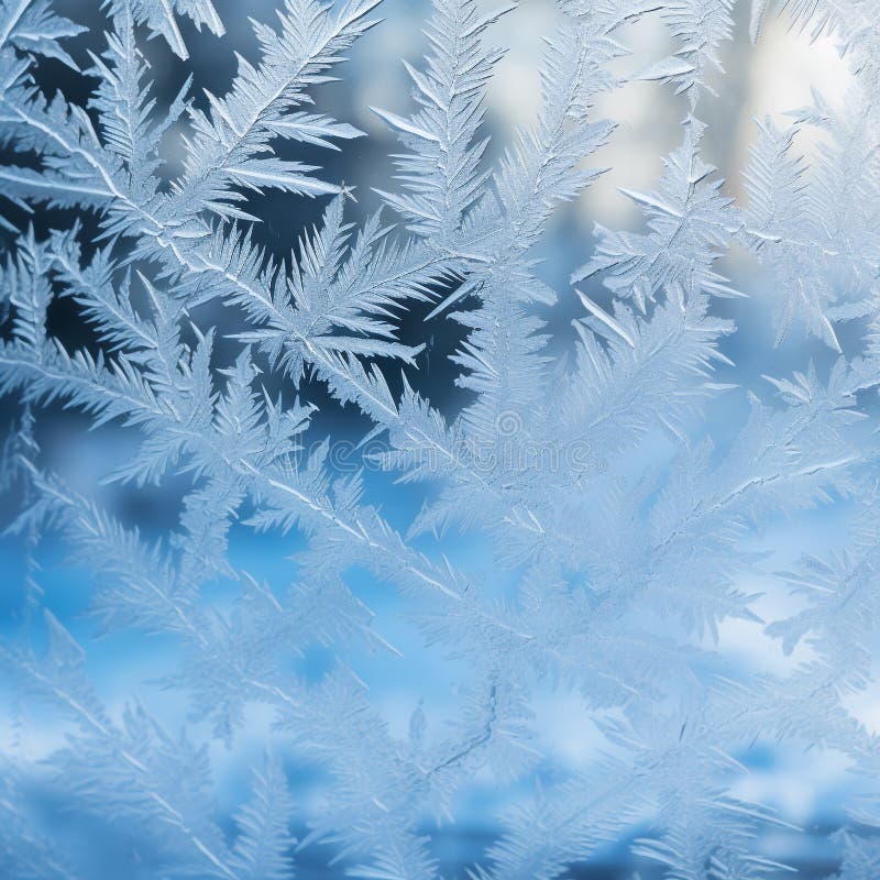 Frost Patterns on a Window Depicting Ice Crystals, Conveying a Winter ...