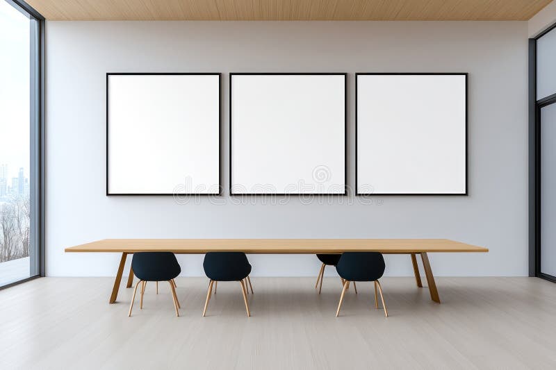 Modern Hipster Decor with Mock Up Poster Frames Stock Illustration ...