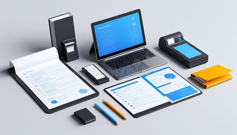 Modern Office Workspace stock illustration. Illustration of workspace ...