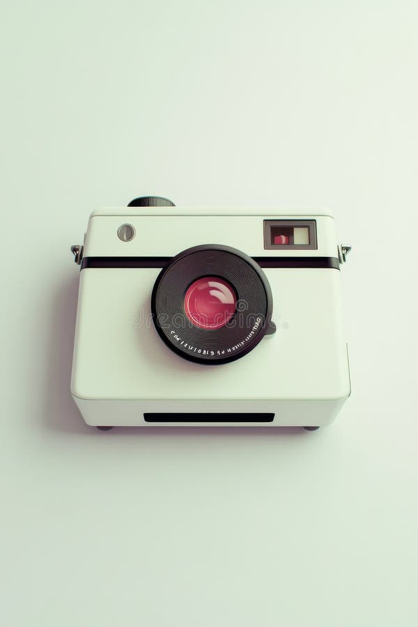 Chic White Instant Camera Display Stock Illustration - Illustration of ...
