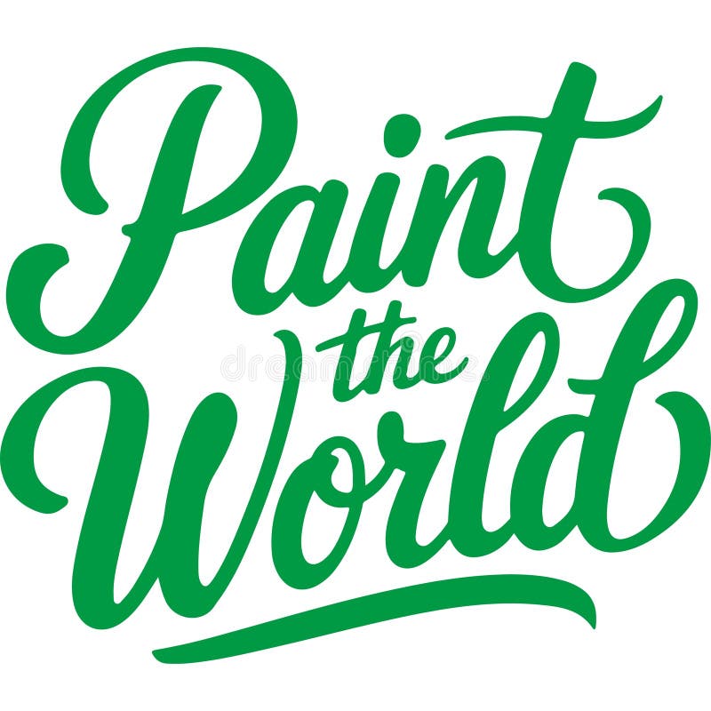 Paint the World Bold Script Art Stock Vector - Illustration of script ...