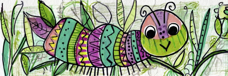 Colorful Cartoon Insect Illustration Stock Illustration - Illustration ...