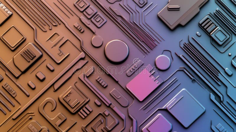Abstract Circuit Board Design with Gradient Colors and Intricate ...