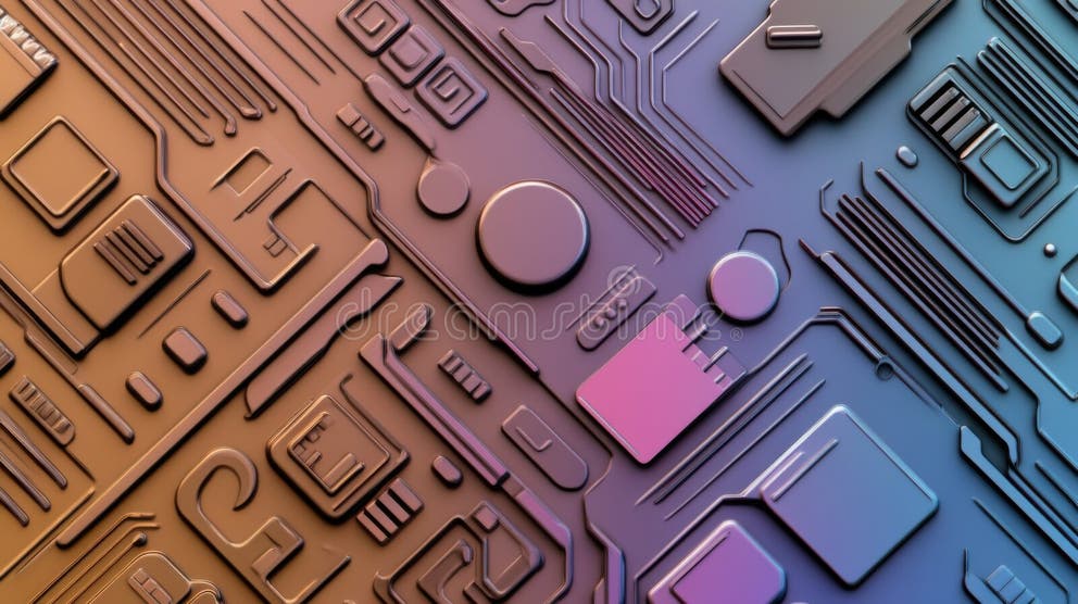 Abstract Circuit Board Design with Gradient Colors and Intricate ...