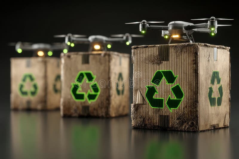 Sustainable Shipping Concept with Recyclable Boxes and Drones for Eco ...