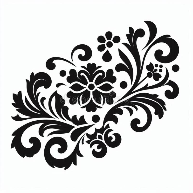 Elegant Black and White Floral Damask Pattern Design for Sophisticated ...