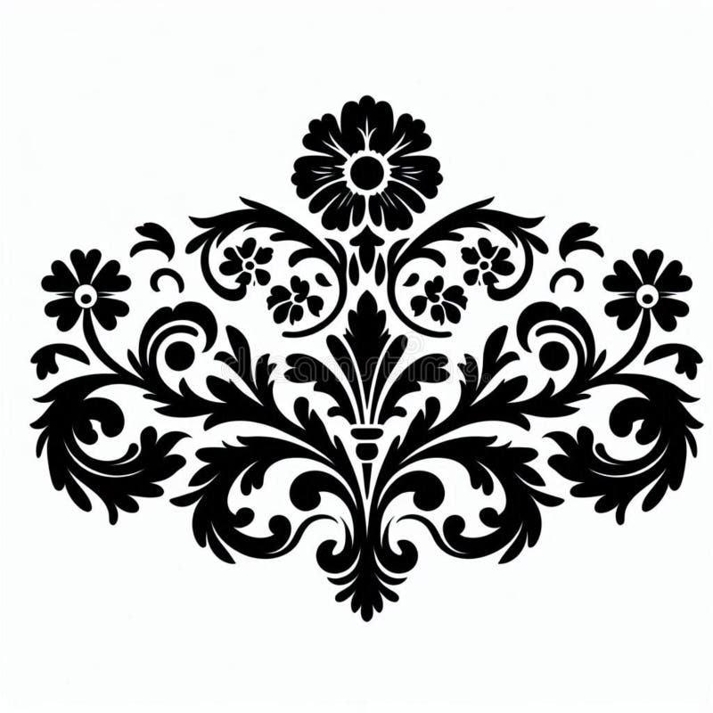 Elegant Black and White Floral Damask Pattern Design for Sophisticated ...