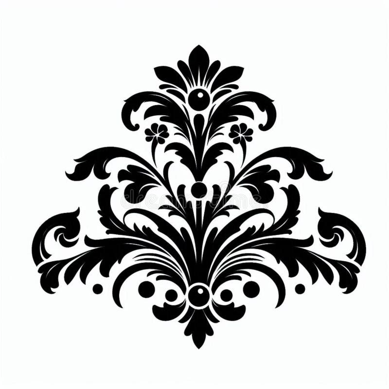 Elegant Black and White Floral Damask Pattern Design for Sophisticated ...