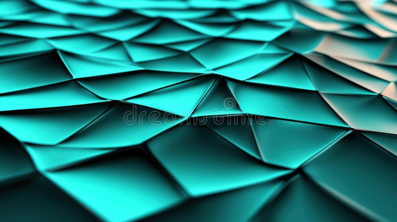 Abstract Teal Geometric Pattern with a 3D Effect Creates a Dynamic ...