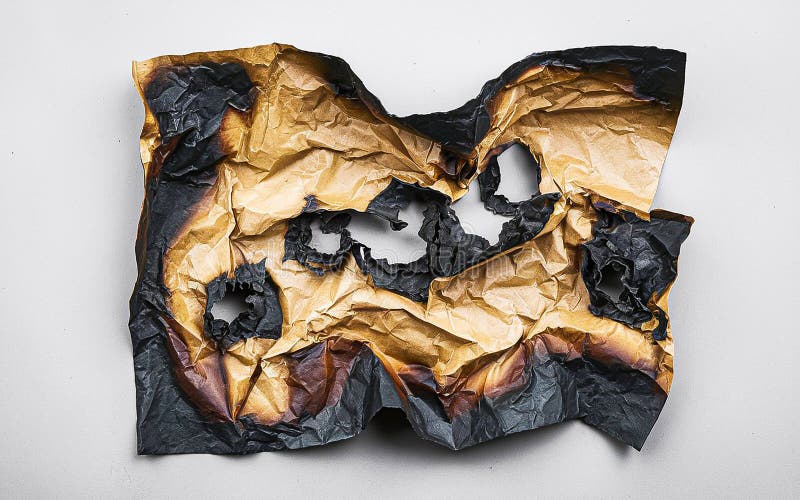 Burned Paper Texture - Charred and Crumpled Background Stock ...