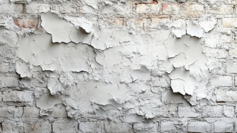Textured Wall with Peeling Paint and Exposed Brick Layers Stock ...