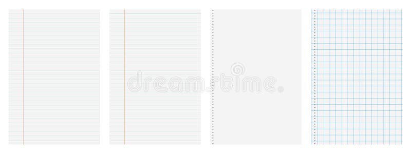 Page of Notebook Blank Lined, Grid, and Graph Paper for Various Uses ...