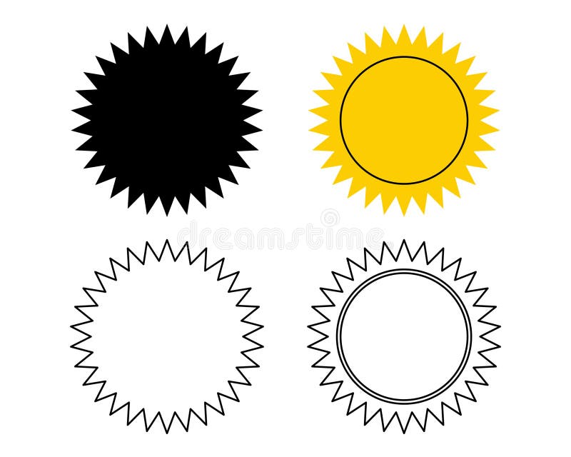 Zig Zag Edge Circle Icon. Jagged Round Element. Stock Illustration ...