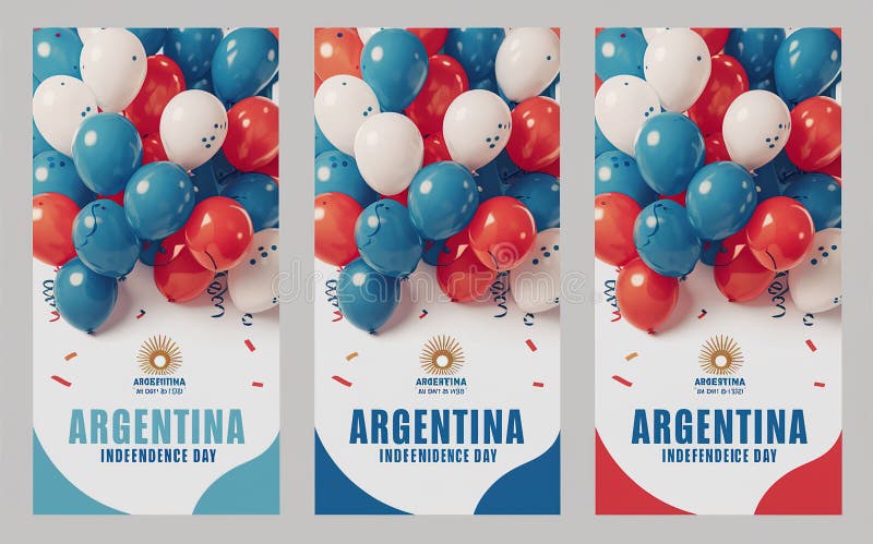 The Image Showcases Three Vertical Banners Celebrating Argentina S ...