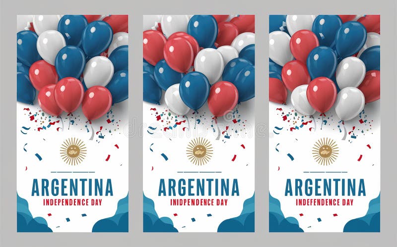 The Image Showcases Three Vertical Banners Celebrating Argentina S ...