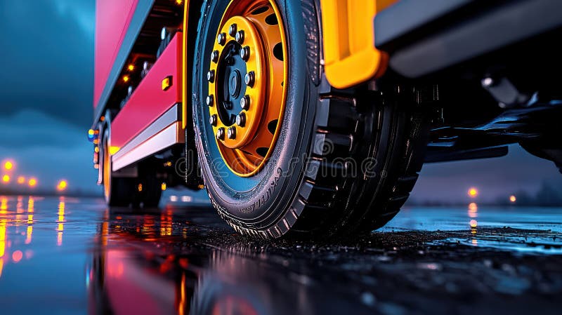 Rolling Along: a Transportation Truck on the Move with Powerful Wheels ...