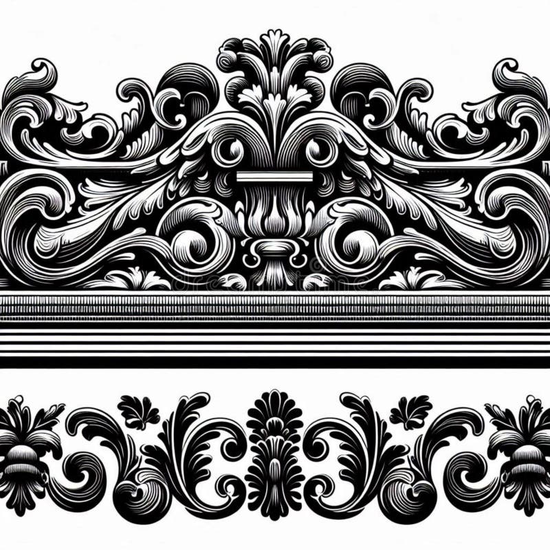 Elegant Black and White Vintage Ornamental Borders Design for ...